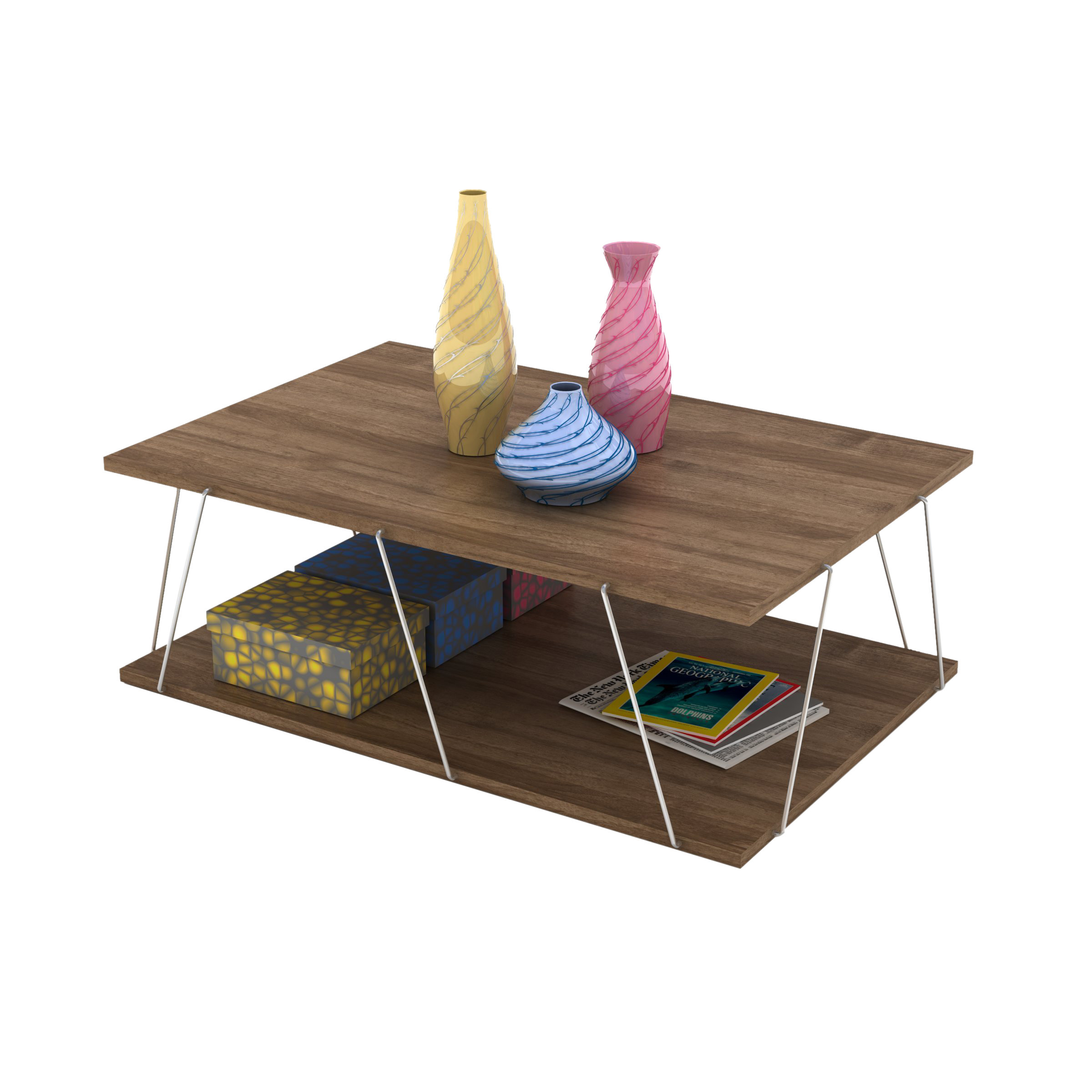 George Oliver Whipe Modern Coffee Table Easy To Assemble Centre Table ...