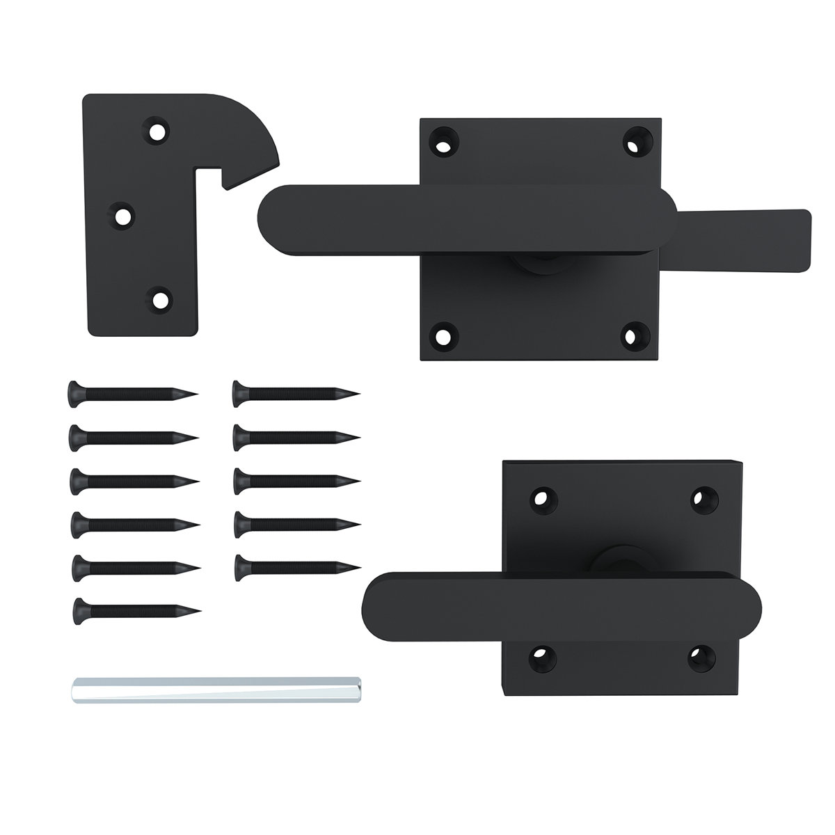JUBEST Heavy Duty Double Side Swinging Door Latch Gate Hardware Black ...