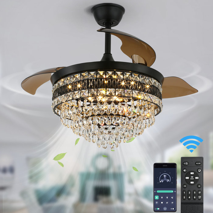 House of Hampton® Gulkis 42.12'' Ceiling Fan with LED Lights | Wayfair