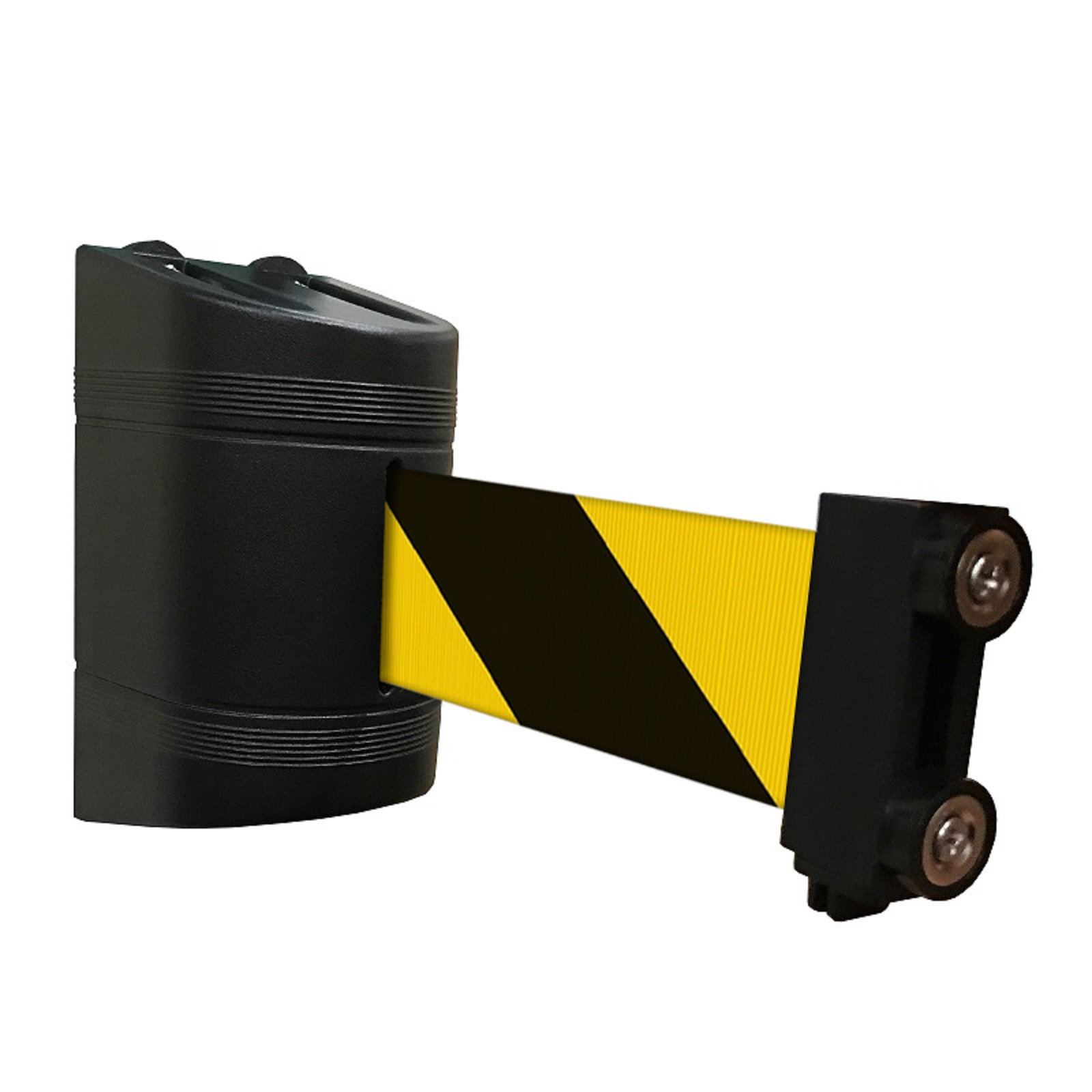 VIP Crowd Control Magnetic Retractable Wall Barrier 120"L (Black/Yellow ...