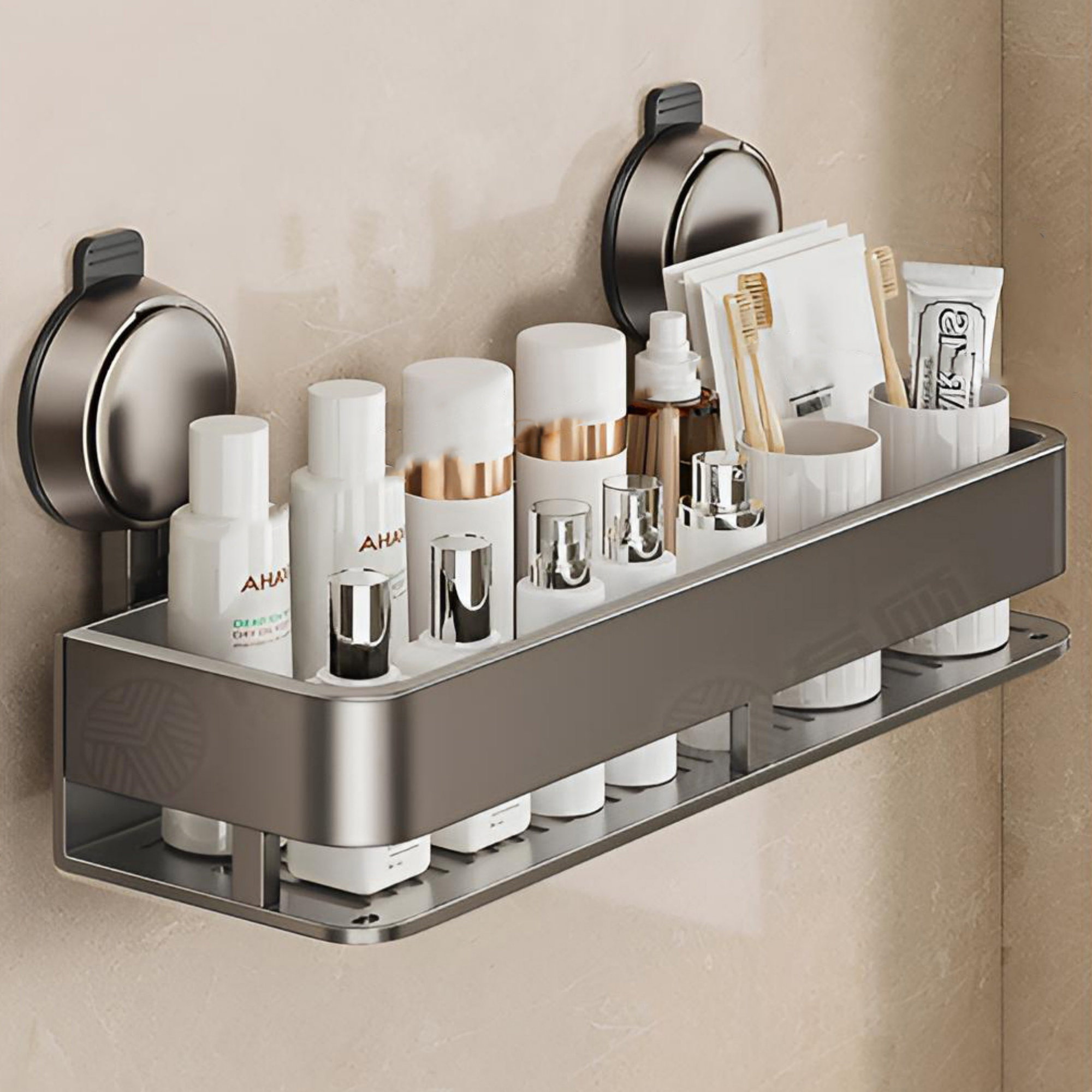 Orren Ellis Bathroom And Toilet Storage Rack, Non Perforated Wall ...