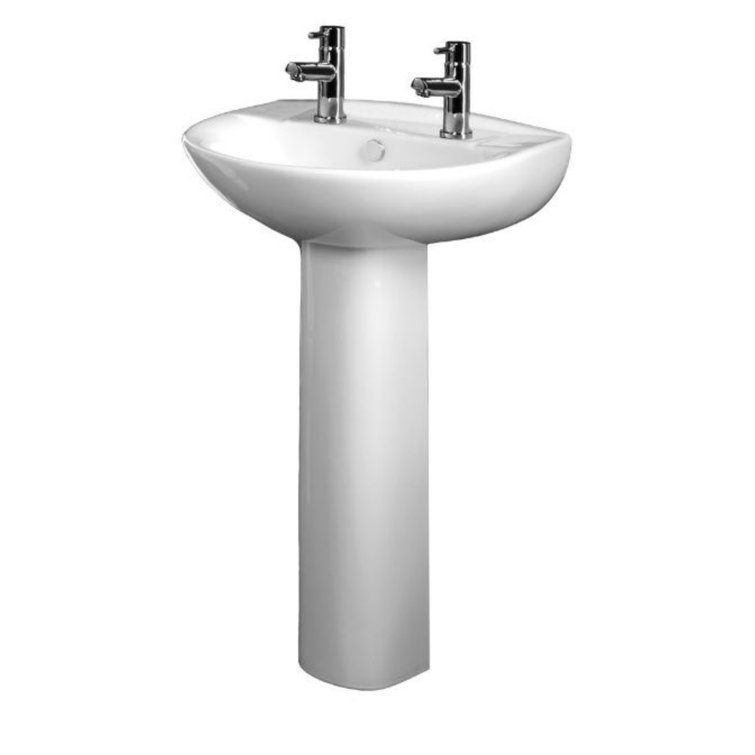 Tavistock White 470mm L x 230mm W White Ceramic U-Shaped Sink with ...