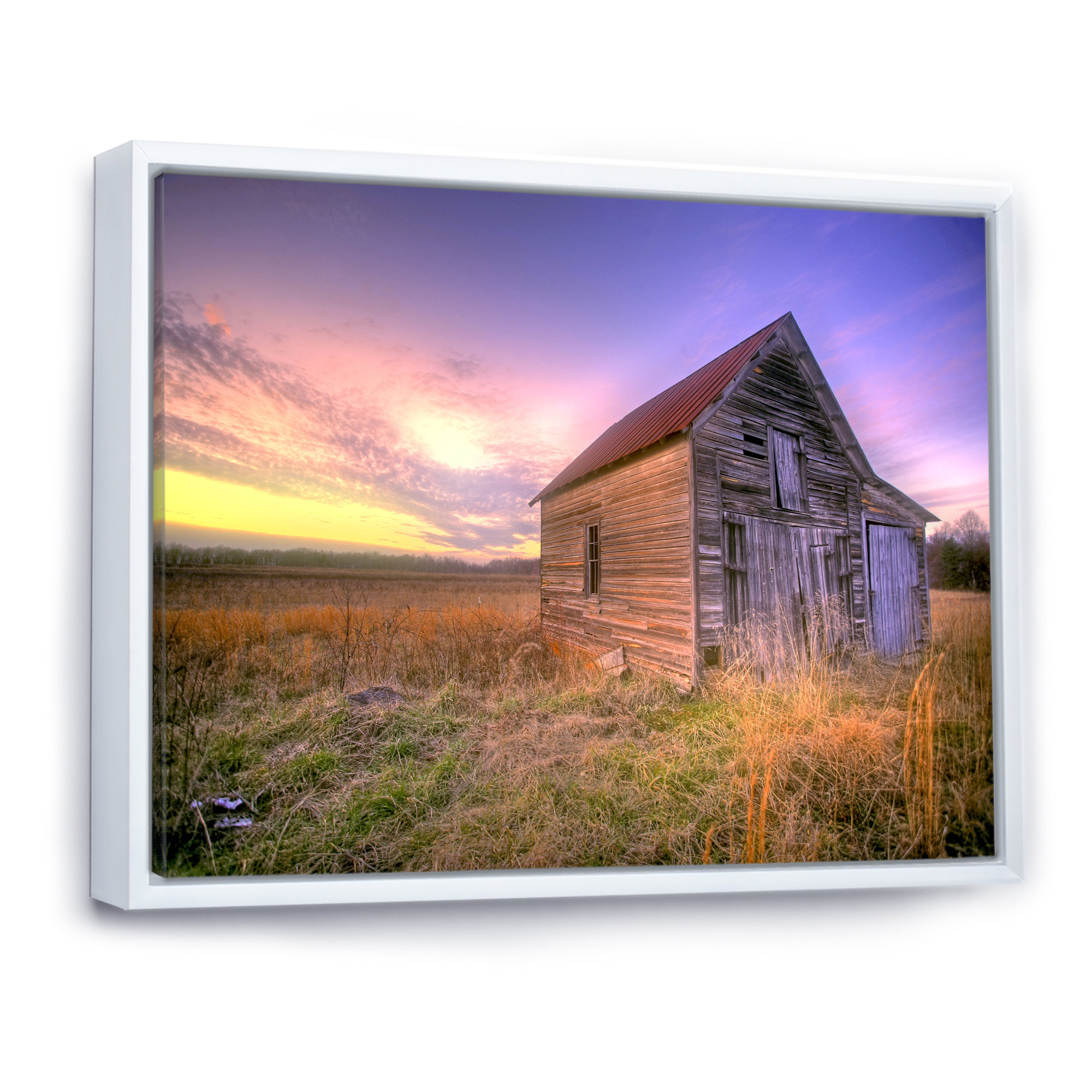 Gracie Oaks Old Barn At Sunrise - Traditional Canvas Art Print | Wayfair