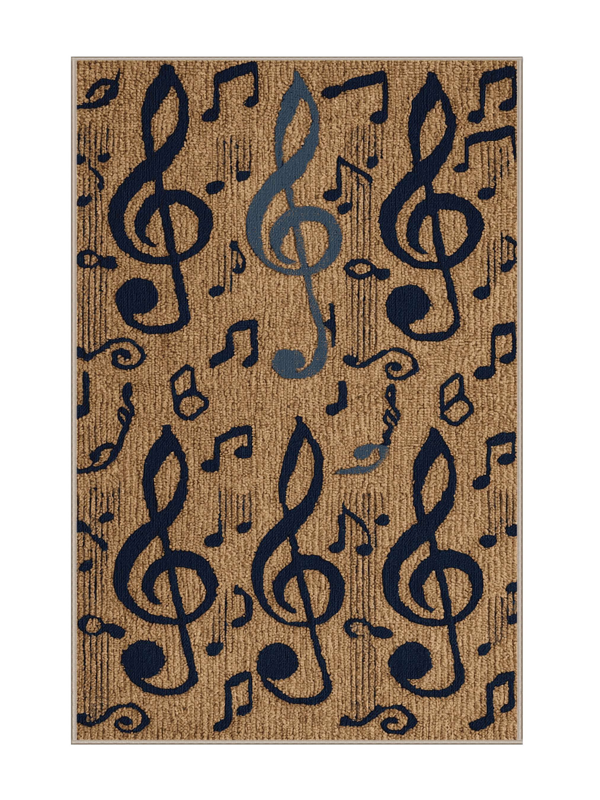 Dakota Fields Washable Treble Clef and Bass Clef Designs Music Area Rug ...