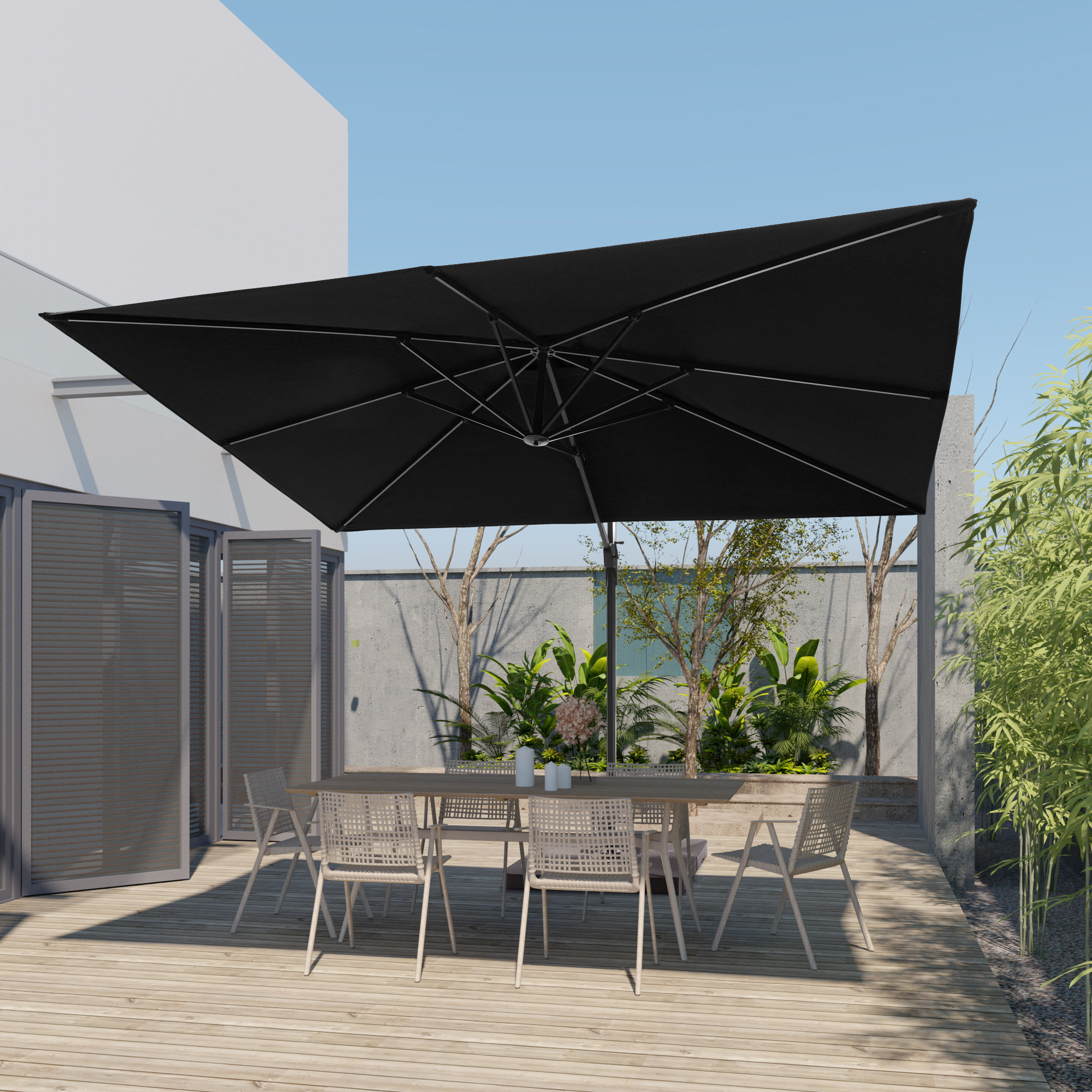 Arlmont & Co. Roselinda 11.5 x 9 ft. Cantilever Patio Umbrella Outdoor ...
