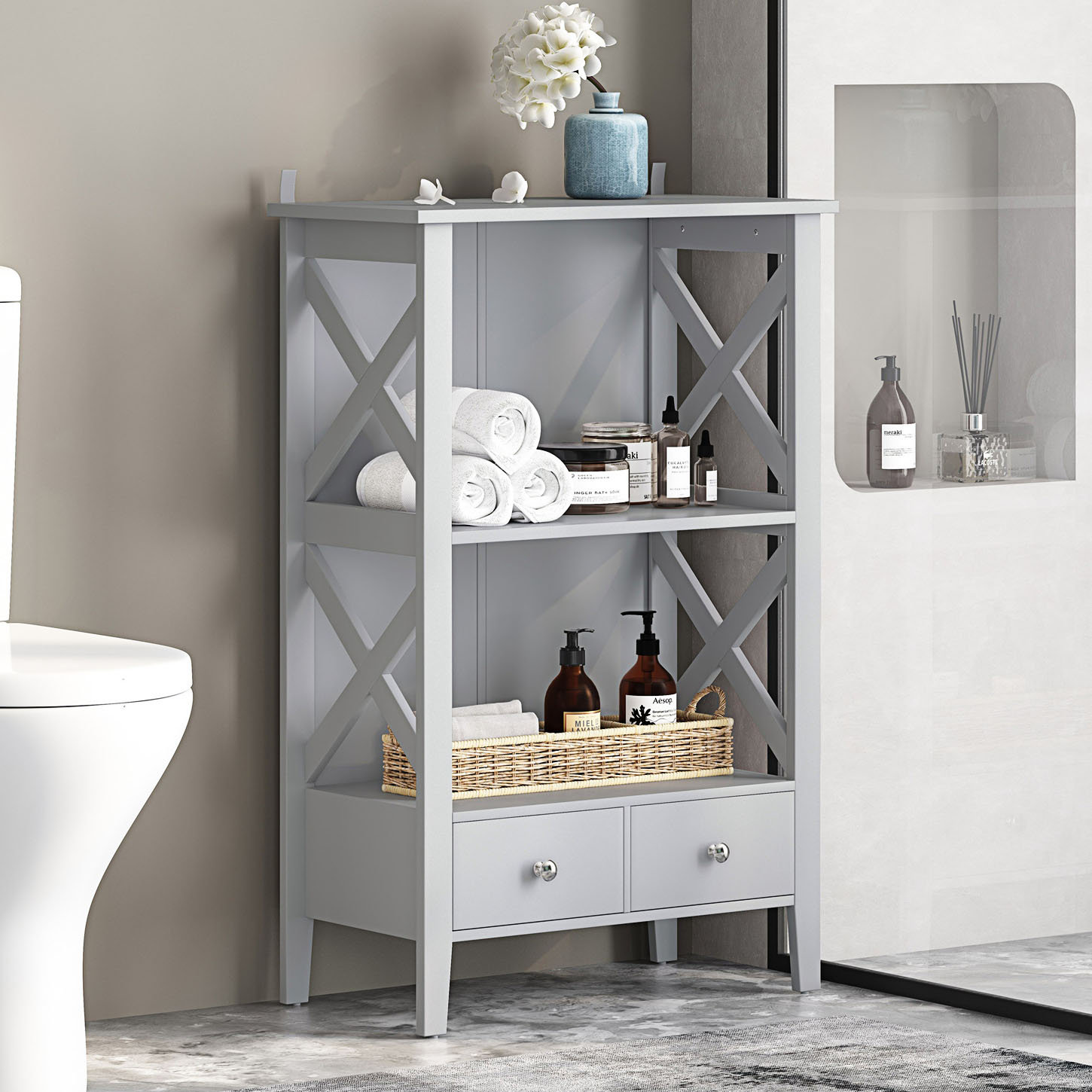 Ebern Designs 2 Drawer Storage Rack | Wayfair