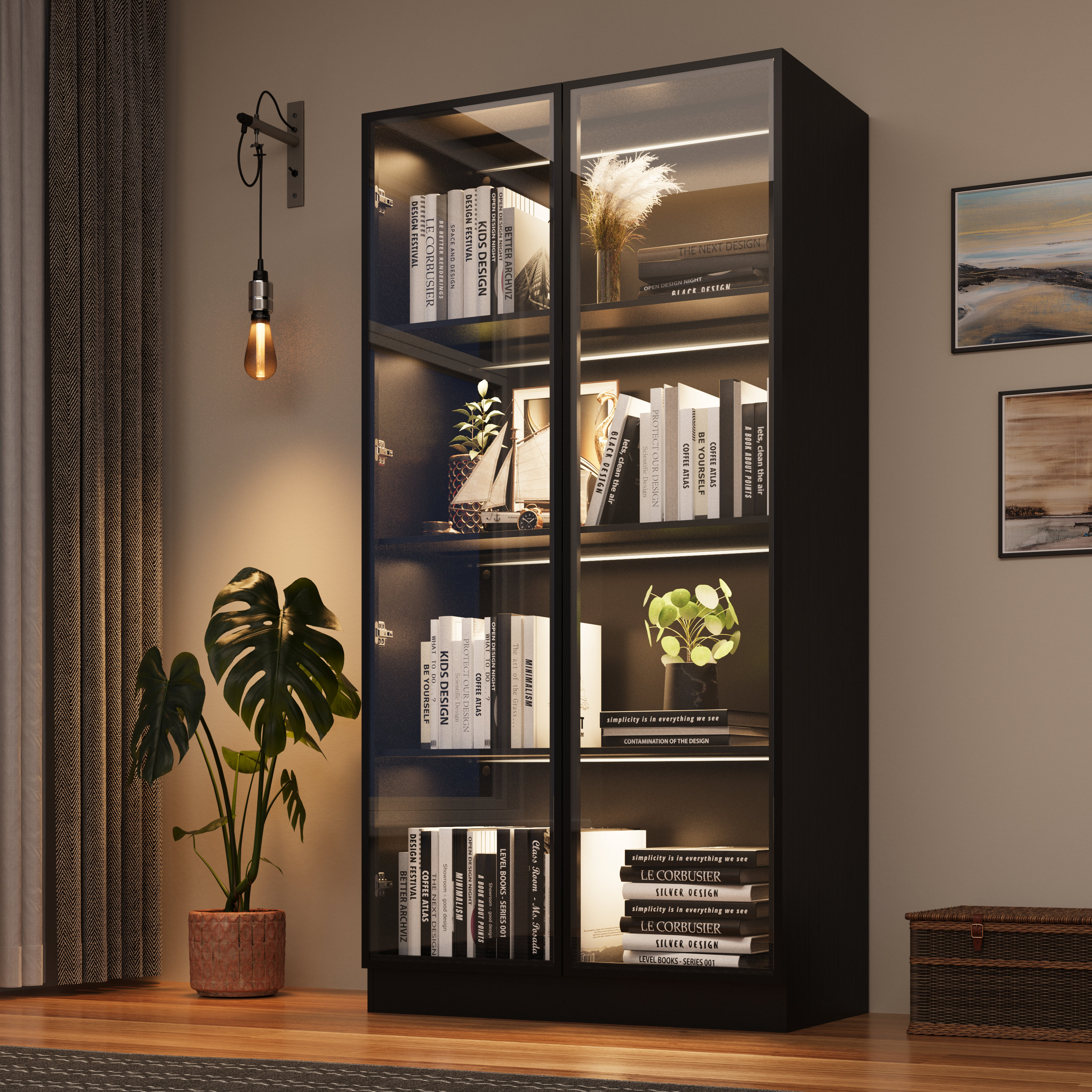 WFX Utility™ Vitrine de rangement, vitrine avec portes en verre trempé ...