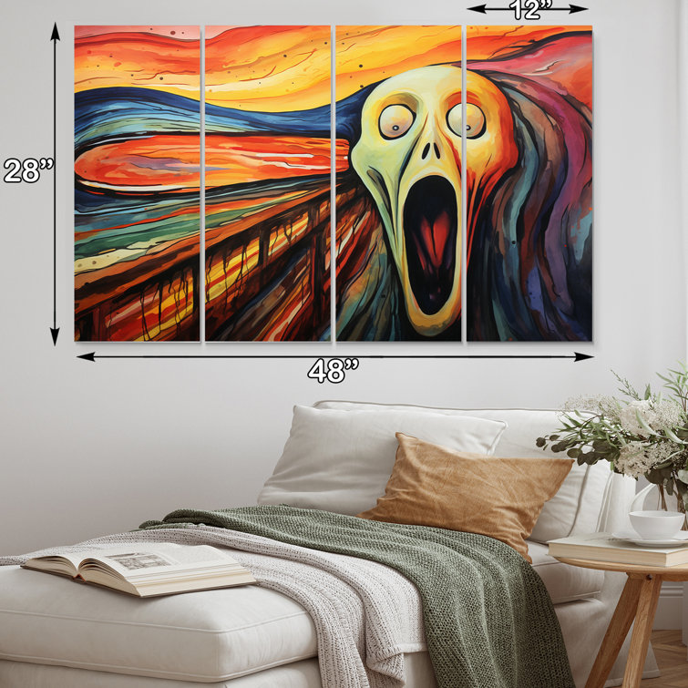 Vault W Artwork Masterpiece The Scream By Edvard I On Canvas 4 Pieces ...