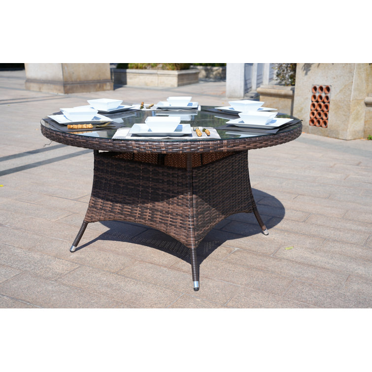 Red Barrel Studio® Edford Round Glass Outdoor Dining Table - Wayfair Canada