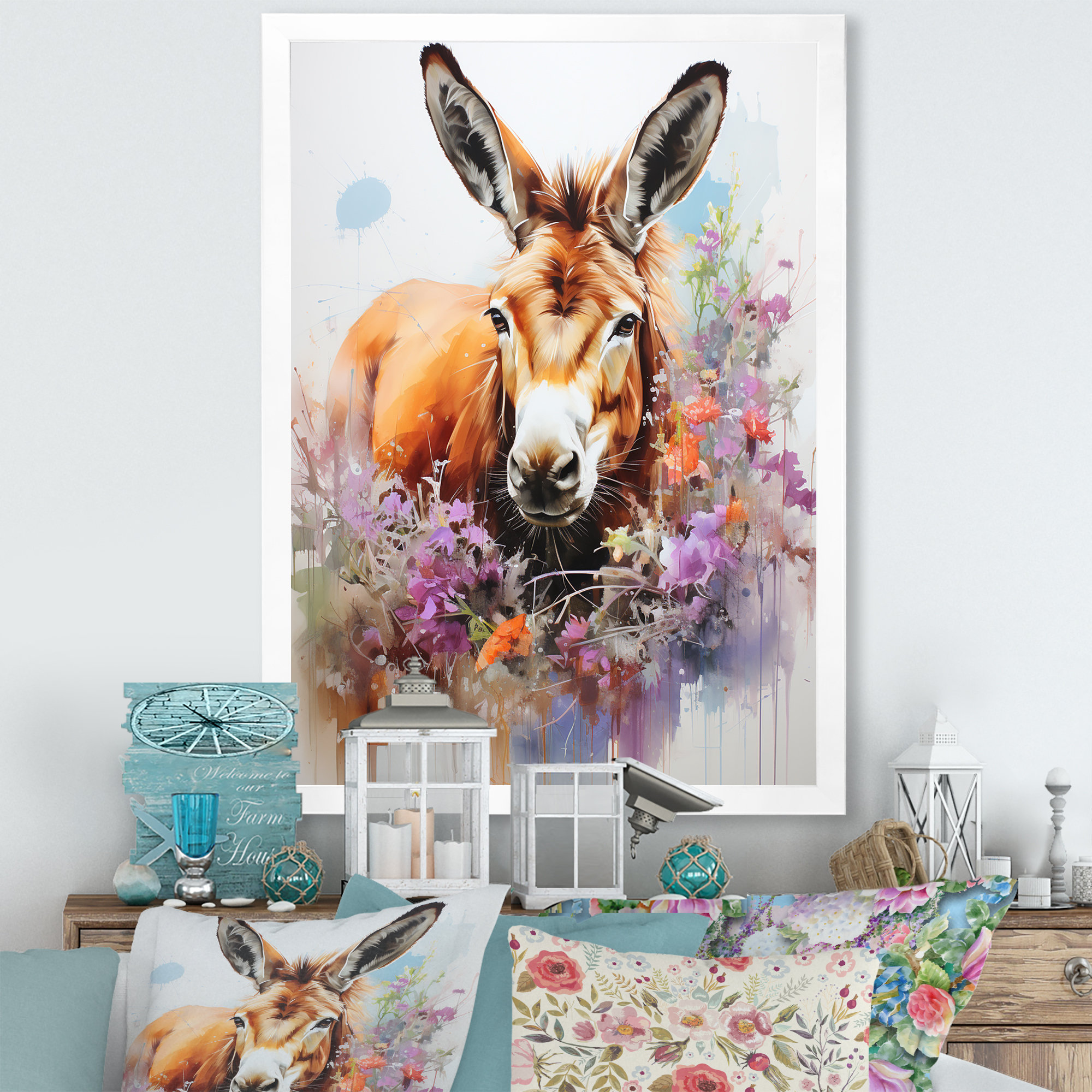 August Grove® Asinine Abstract Donkey - Donkey Wall Art | Wayfair