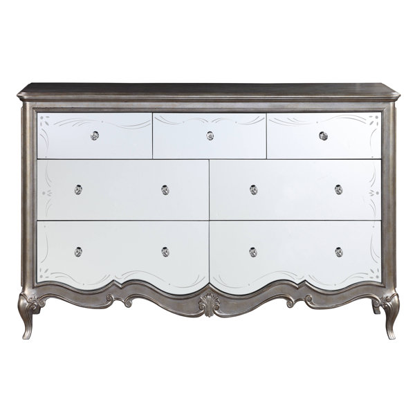 Rosdorf Park Jenora Sequoia Antique Champagne and Mirrored 7-Drawer ...