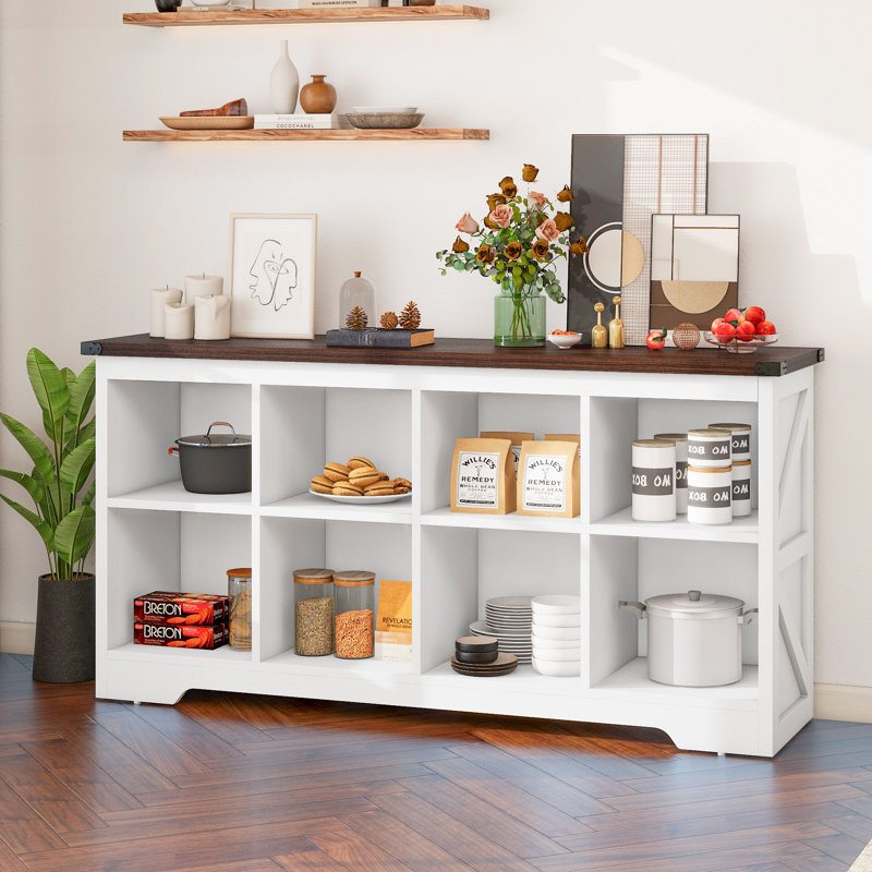 Gracie Oaks Gebrael 2-Tier Open Shelf Bookcase, 6/8-Cube Storage ...