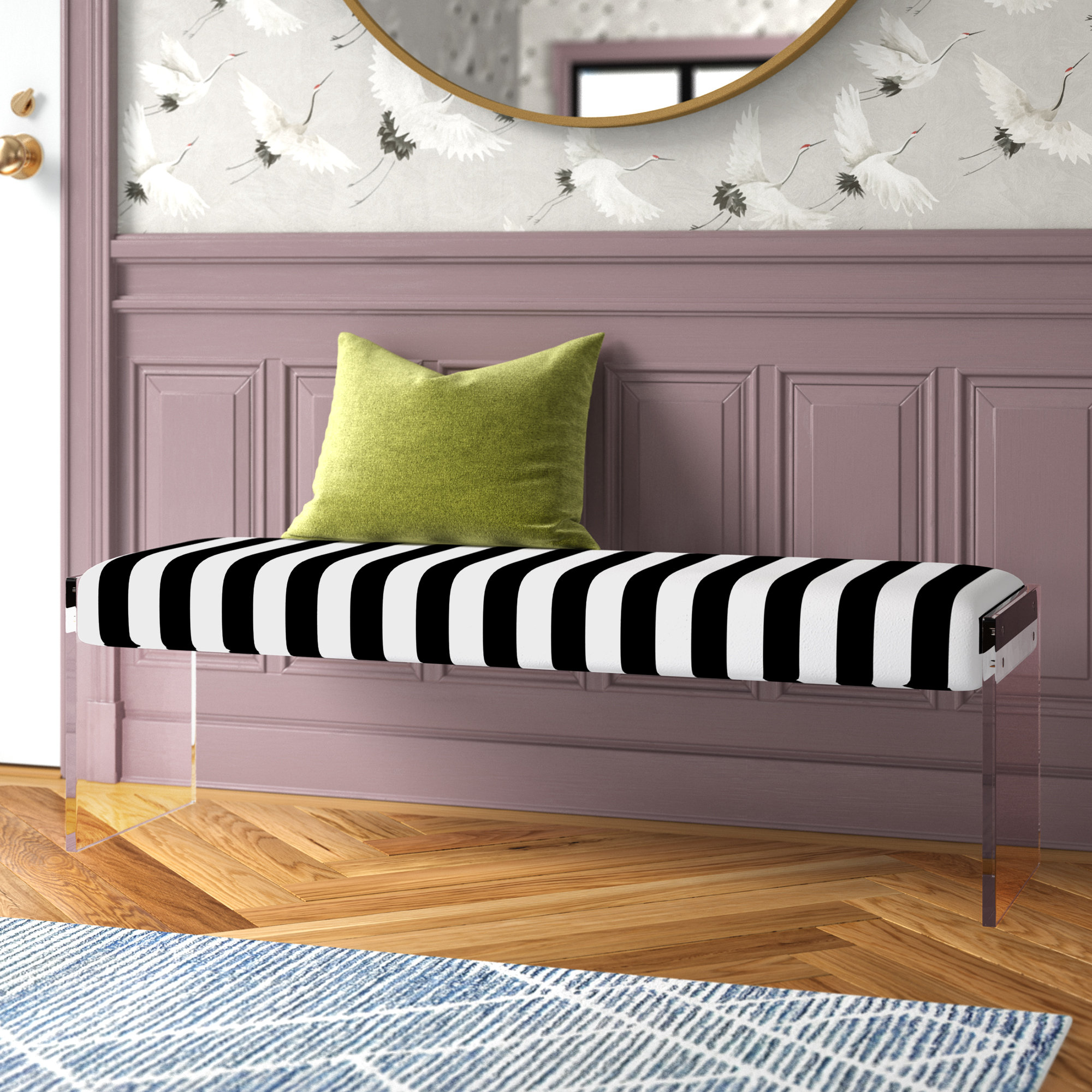 Mercer41 Envy Paris Velvet/Acrylic Bench & Reviews | Wayfair
