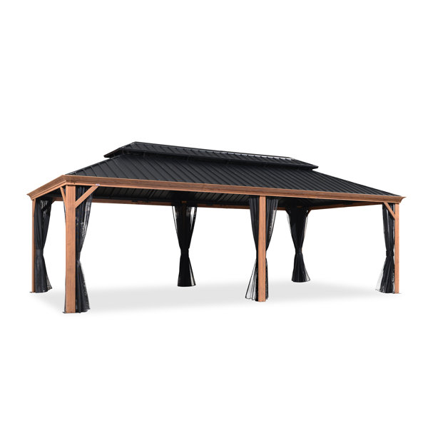 Purple Leaf 12' X 24' Outdoor Hardtop Gazebo For Patio Galvanized Steel ...