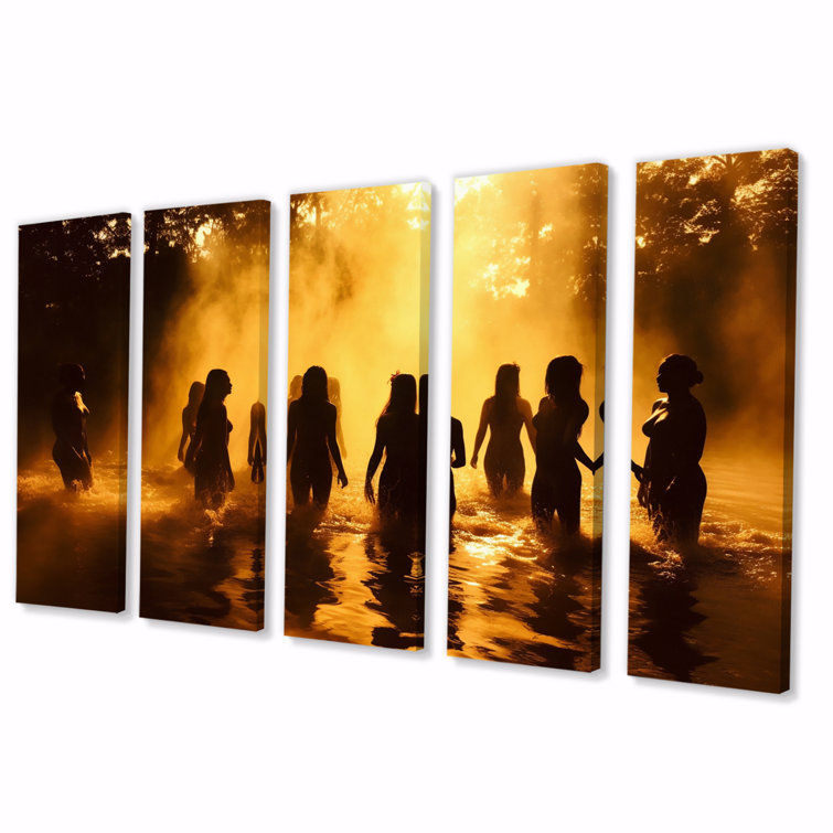 Highland Dunes " Young Beautiful Goddesses Sunset River Bathing " 5 ...