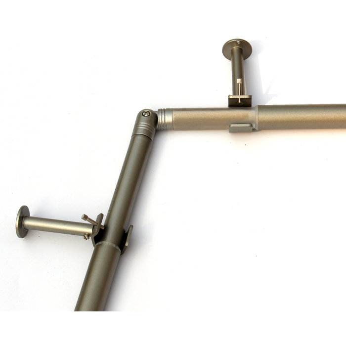 Orren Ellis Galata Steel Adjustable Bay Window Single Curtain Rod ...
