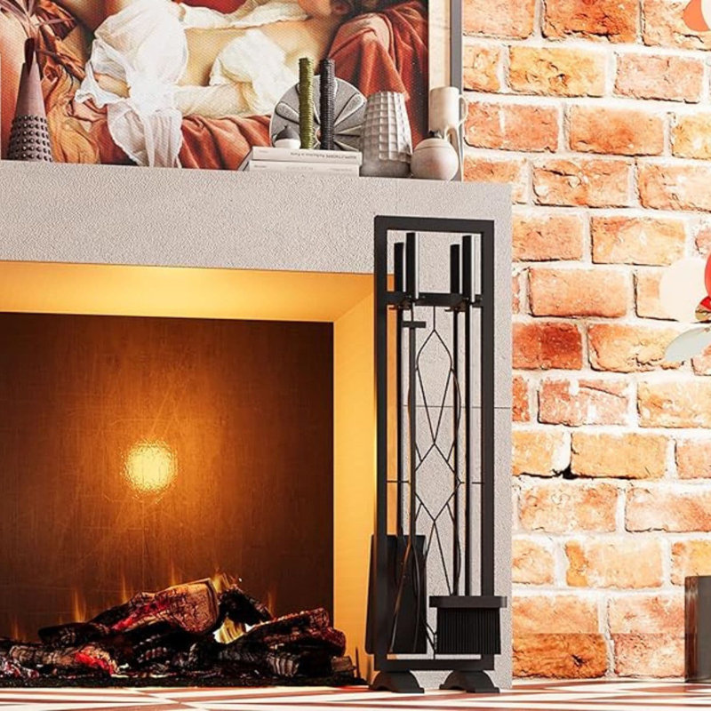 Latitude Run® 5-Piece Fireplace Tools Set with Stand | Wayfair
