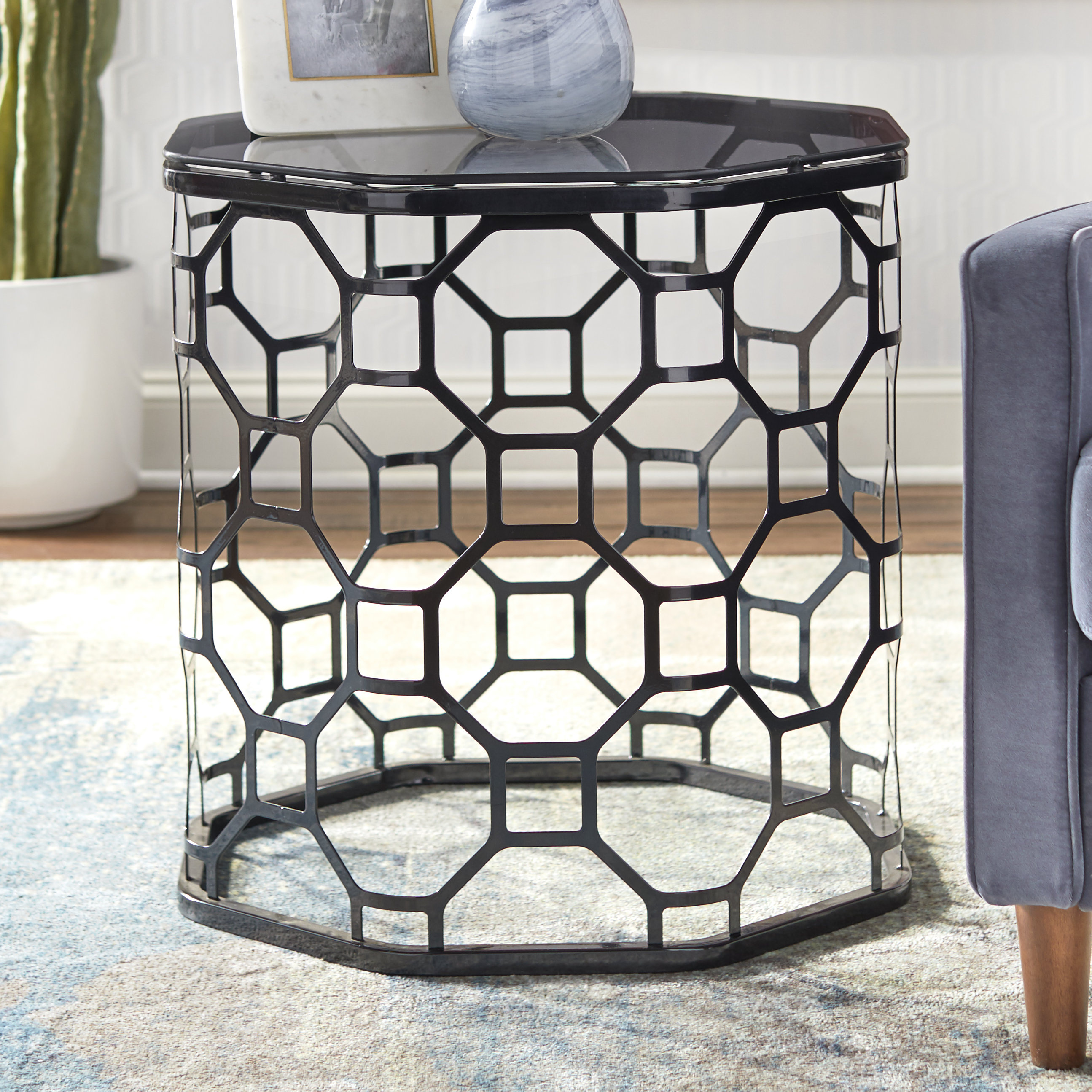 Orren Ellis Transom Glass Frame End Table & Reviews | Wayfair