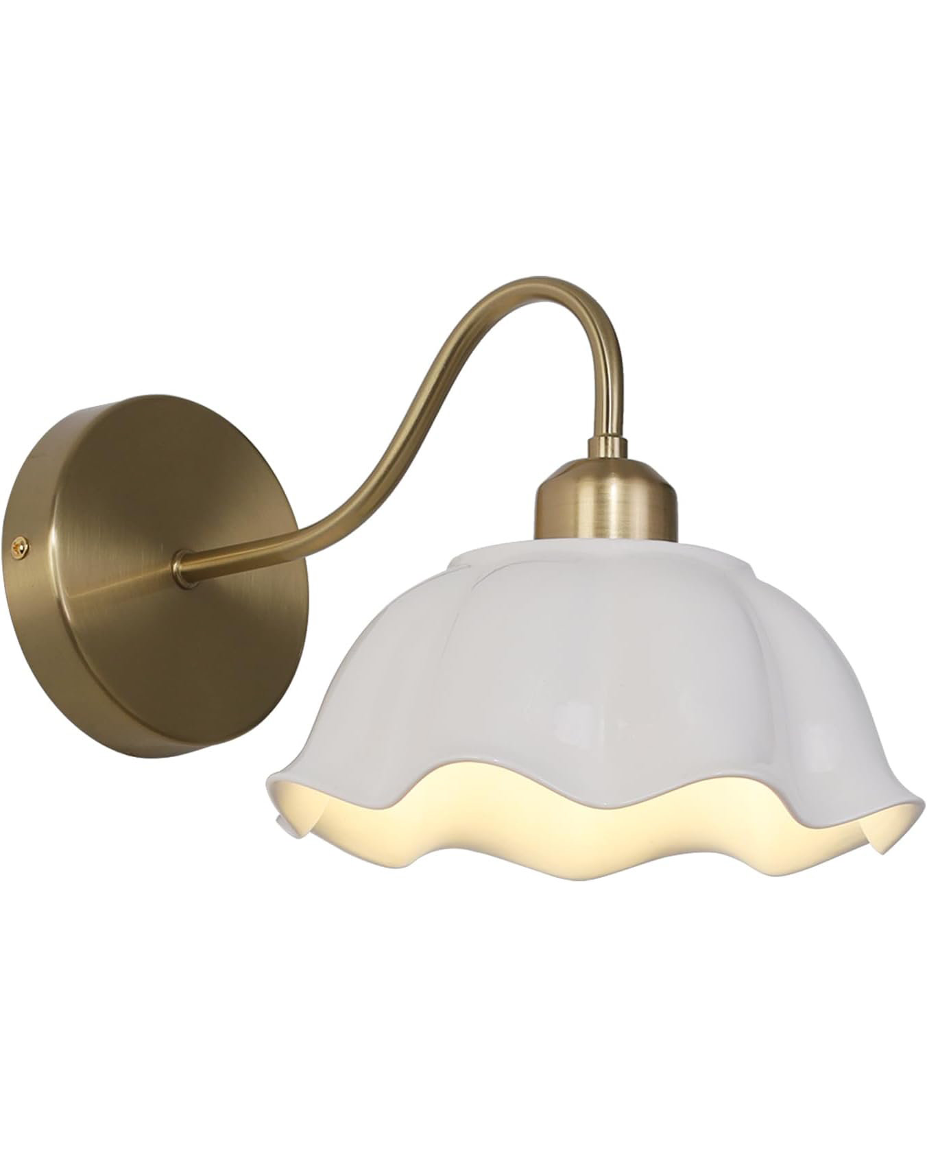 House of Hampton Modern Ceramic Wall Sconce Lighting with White ...