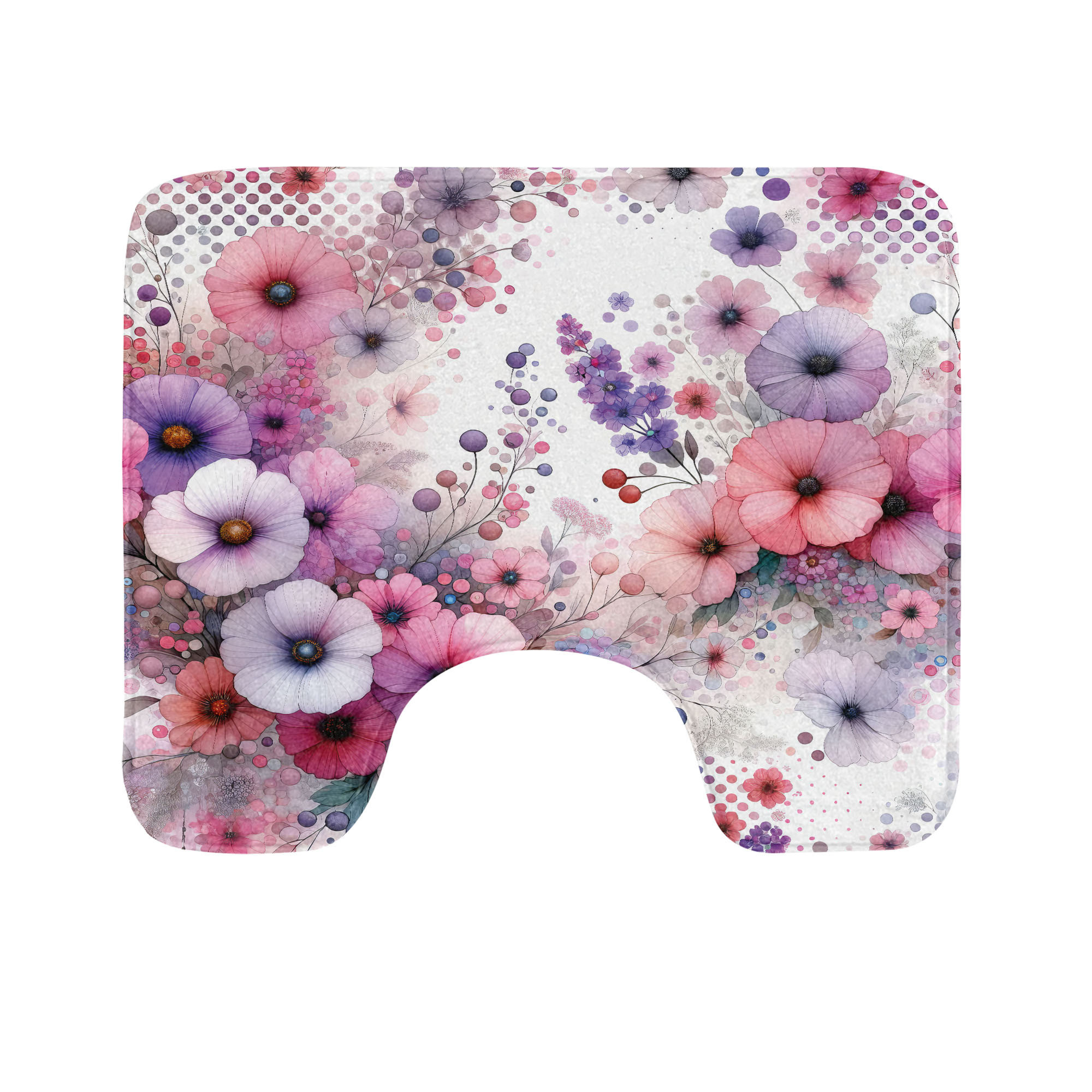 Winston Porter Pink Toilet Mat U-Shape Bathroom Rug 20" Blue Violet ...