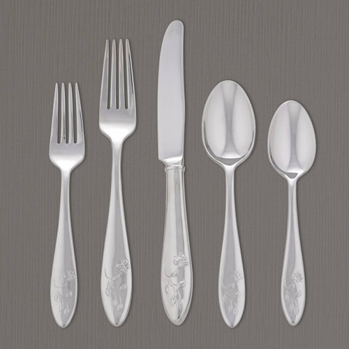 Lenox Butterfly Meadow 5 Piece 18/10 Stainless Steel Flatware Set ...