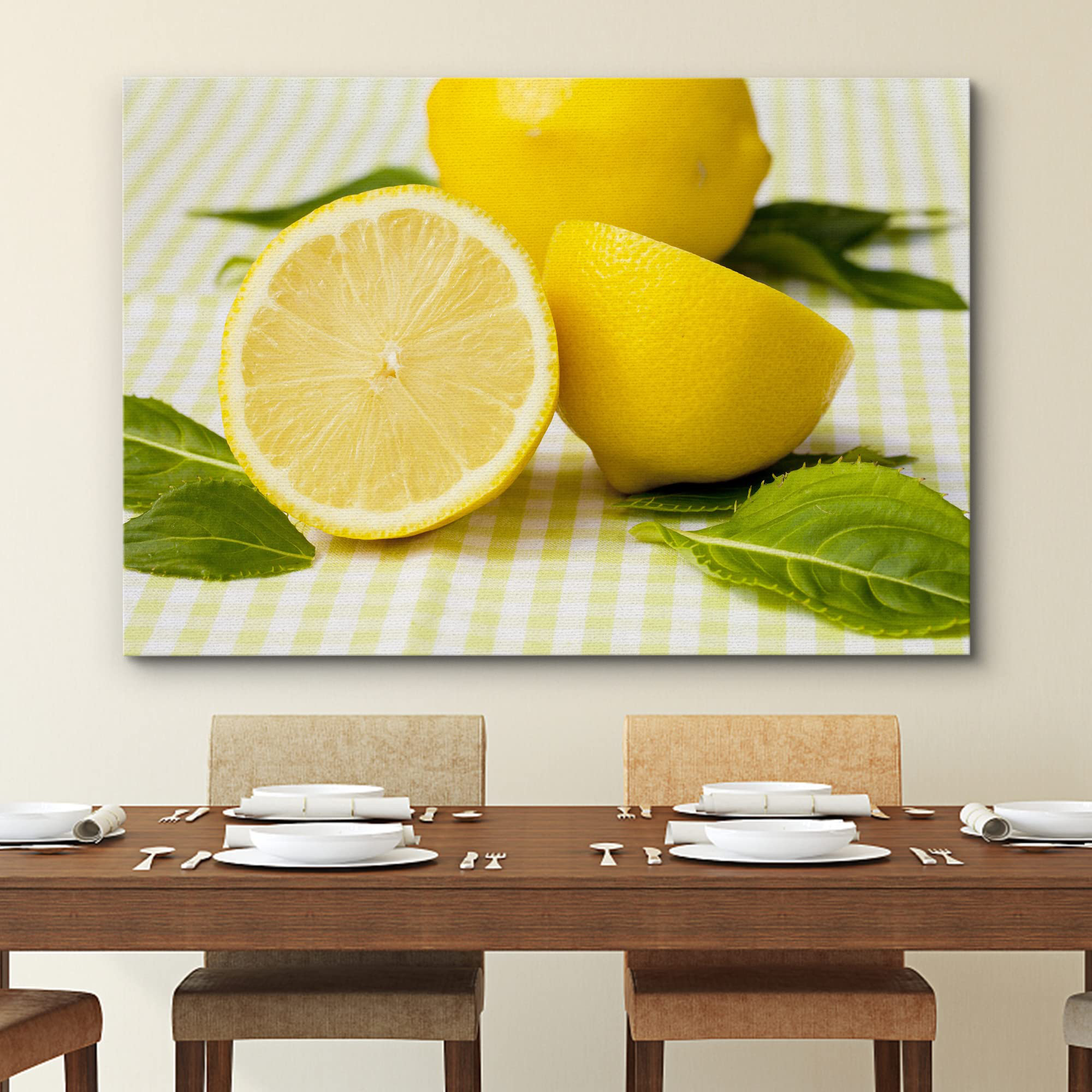 IDEA4WALL Close Up of Lemons on Yellow Picnic Table Nature Wilderness ...