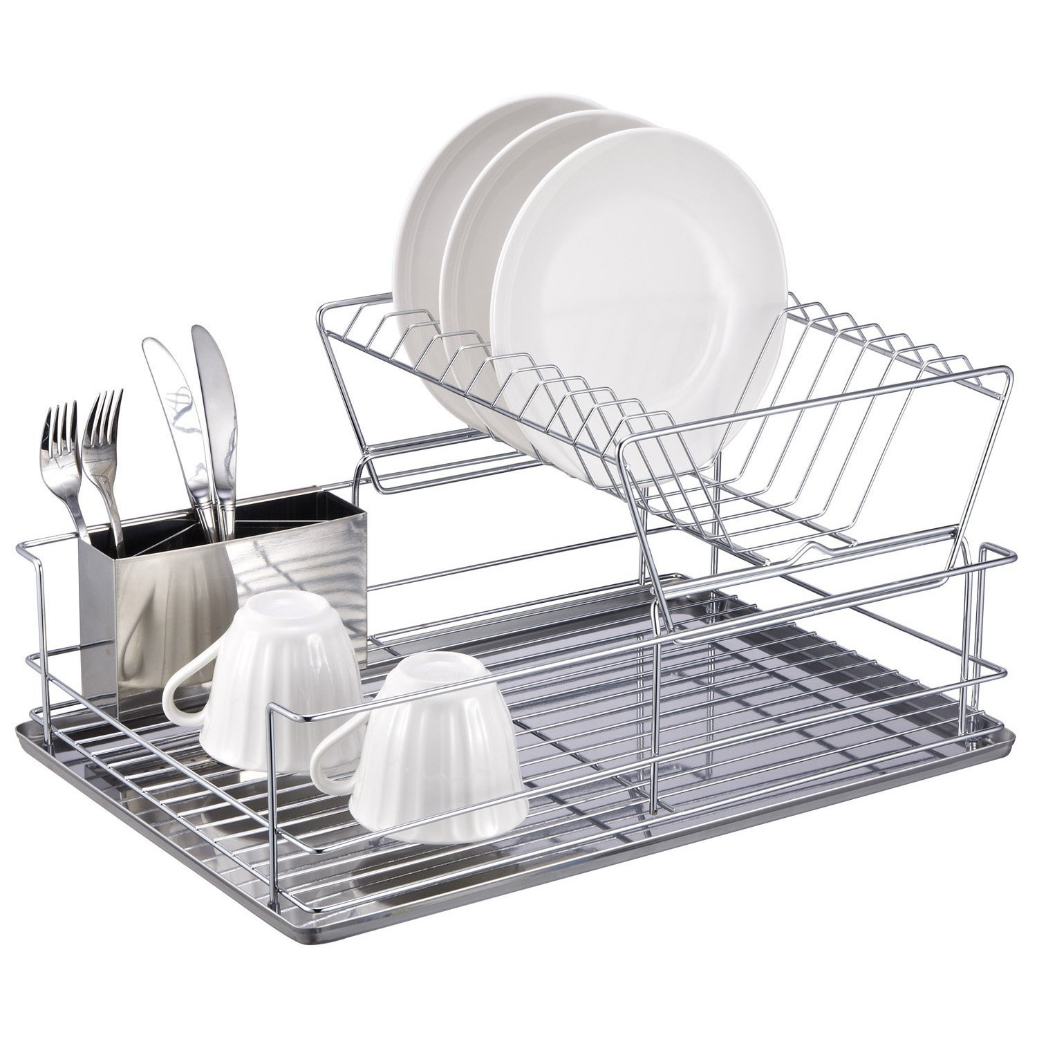 Rebrilliant Wilmer Steel 2 Tier Dish Rack & Reviews | Wayfair