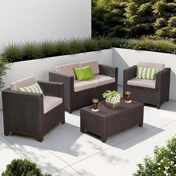 Ebern Designs Christabel 4 Piece Multiple Chairs Seating Group with ...