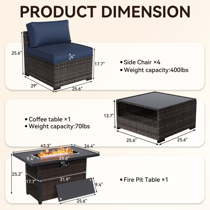 4 - Person Patio Conversation Sets with Cushions | Joss & Main