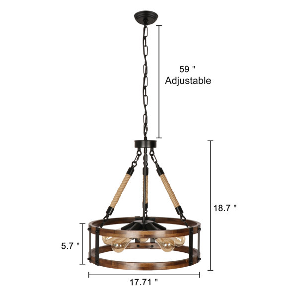Gracie Oaks Verlis 5 - Light Dimmable Drum Chandelier | Wayfair