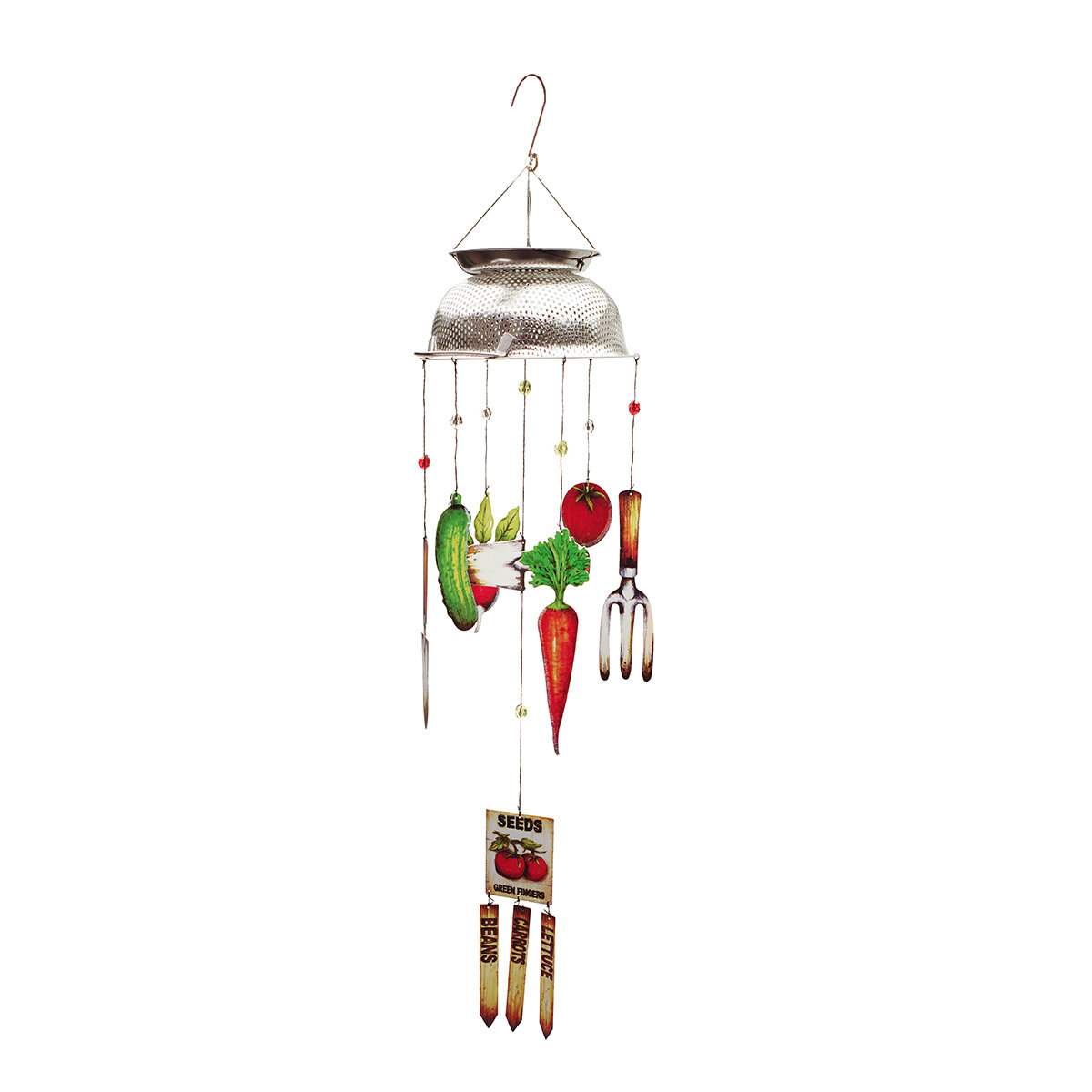 Arlmont & Co. Vegetable Garden Wind Chime Rustic Metal Kitchen Decor ...