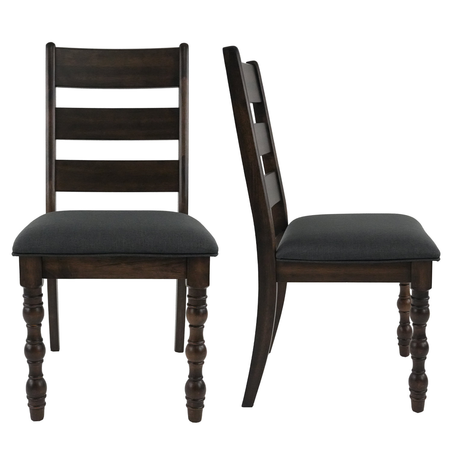 Ophelia & Co. Farmhouse Ladder Back 17" Wide Upholstered Side Chair ...