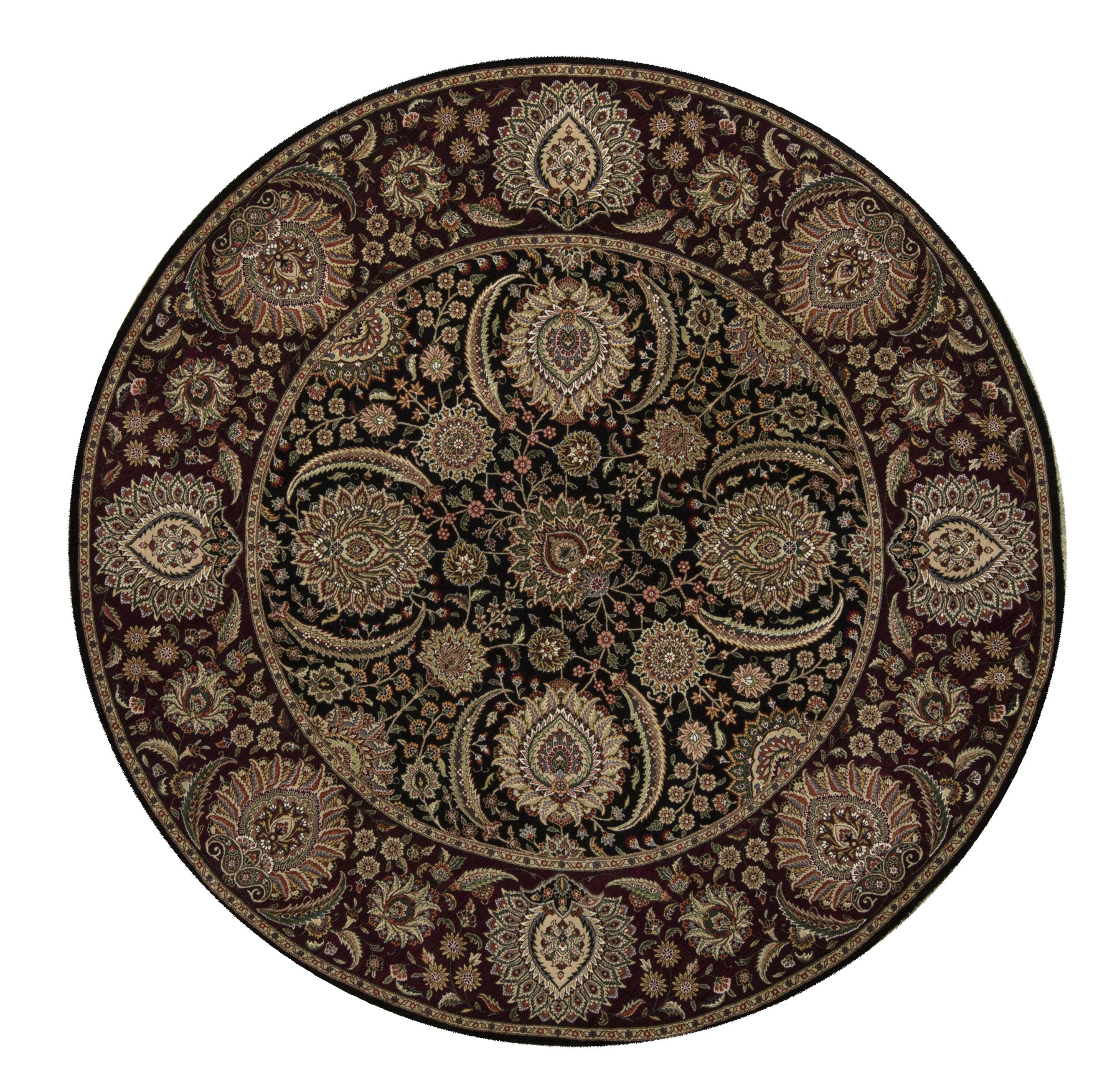 Bokara Rug Co., Inc. Hand-Knotted High-Quality Dark Brown Round Area ...