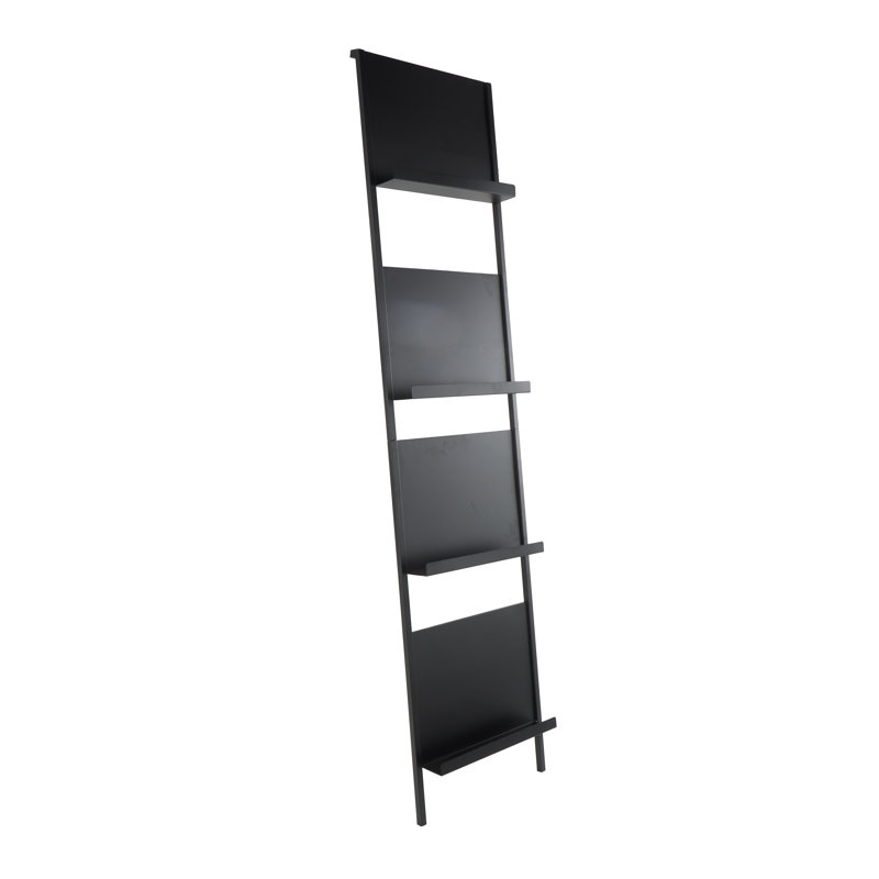 Latitude Run® Metal Tall 4 Slot Decorative Black Magazine Rack Holder ...
