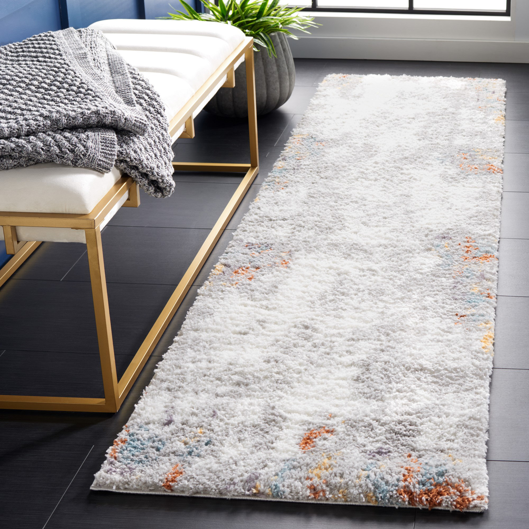 17 Stories Berber Shag Performance Abstract Rug | Wayfair