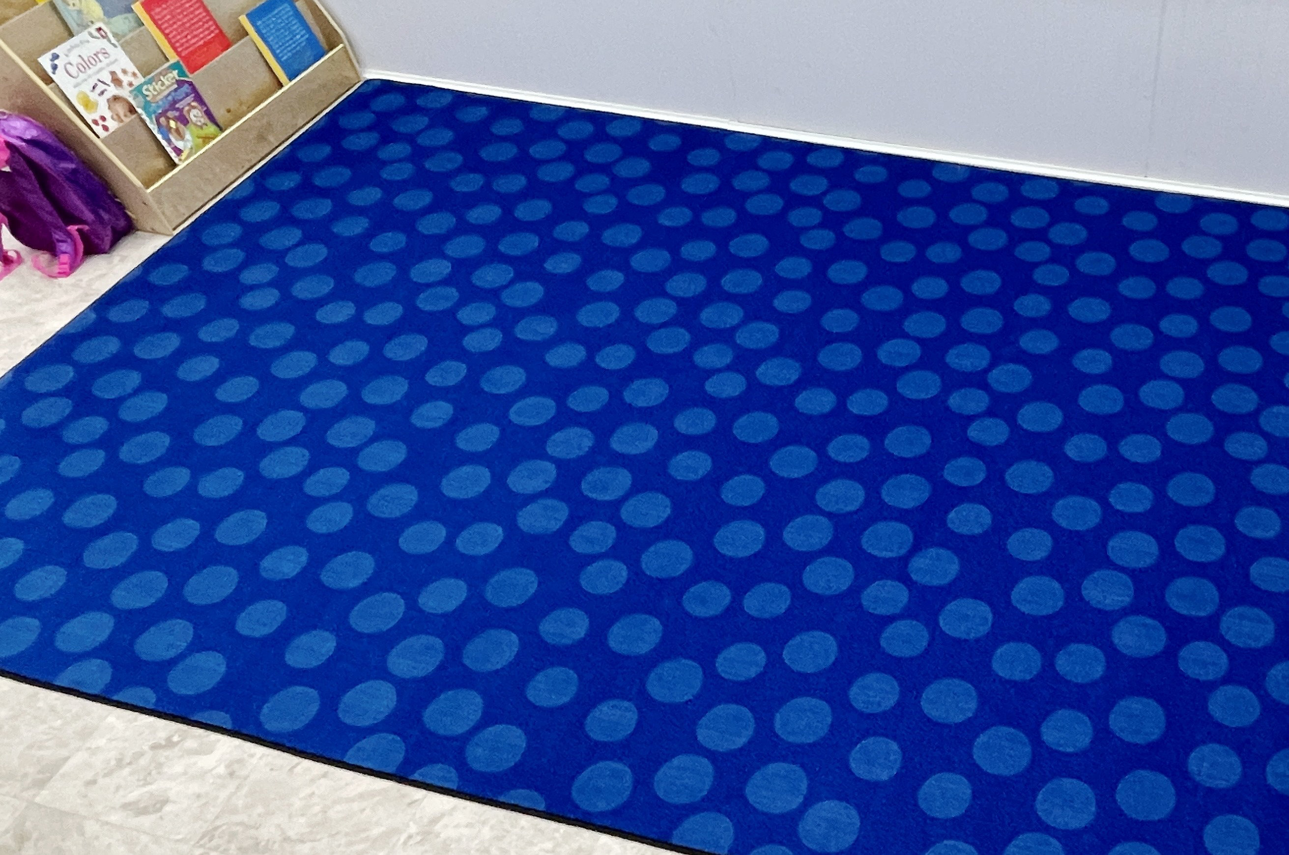 Kid Carpet Polka Dots Tufted Blue Area Rug | Wayfair