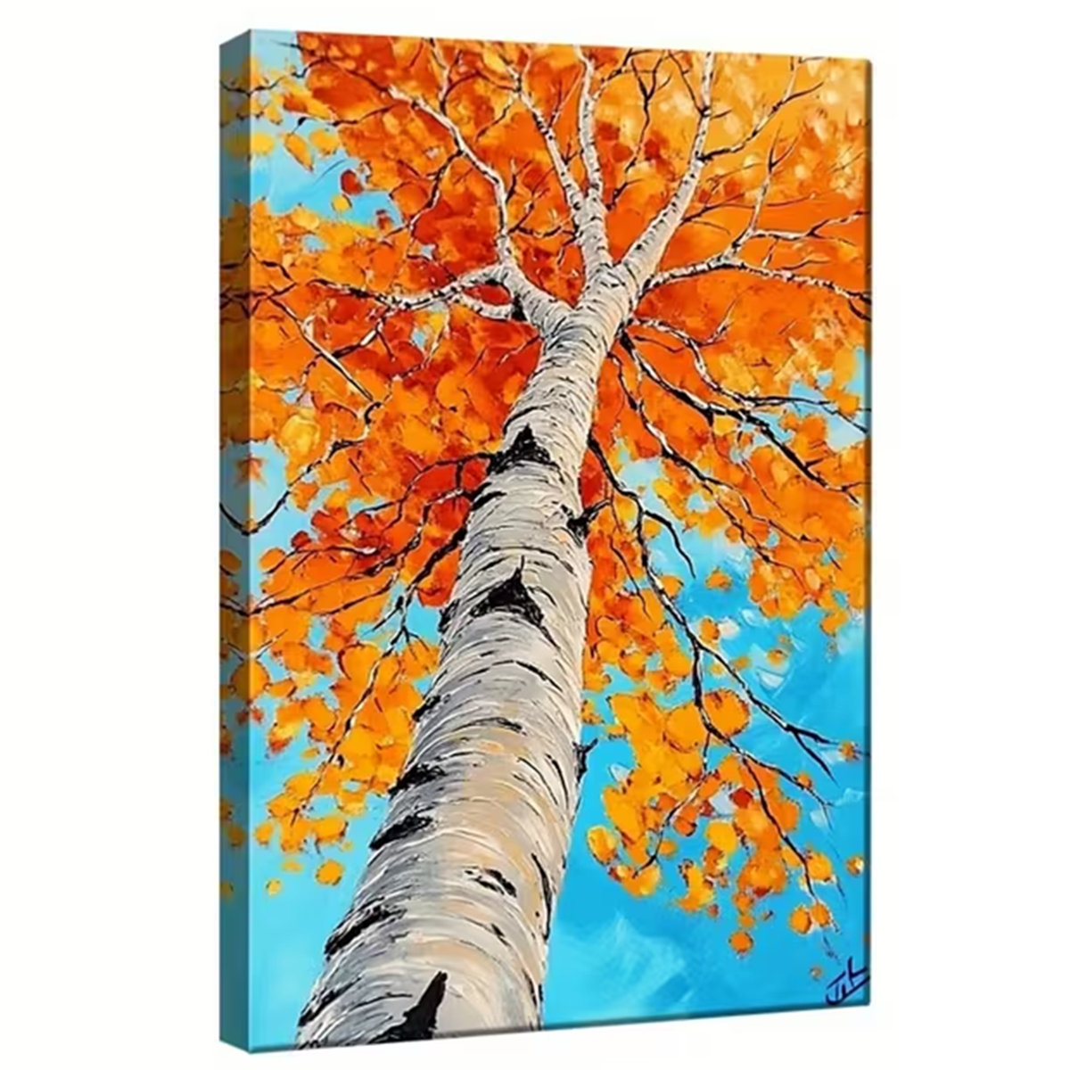Ophelia & Co. 36*24,2D Flat, Vibrant Orange Birch Tree Wall Art With ...