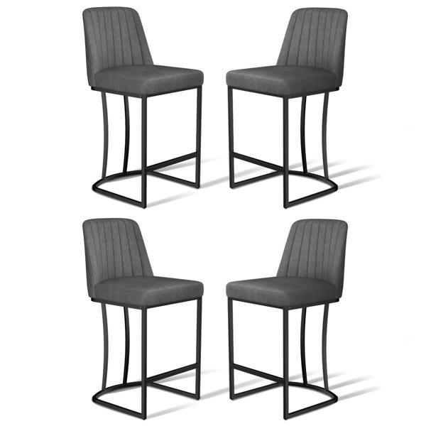 George Oliver Malakeh Upholstered 25.6'' Counter Stool With Metal Frame ...