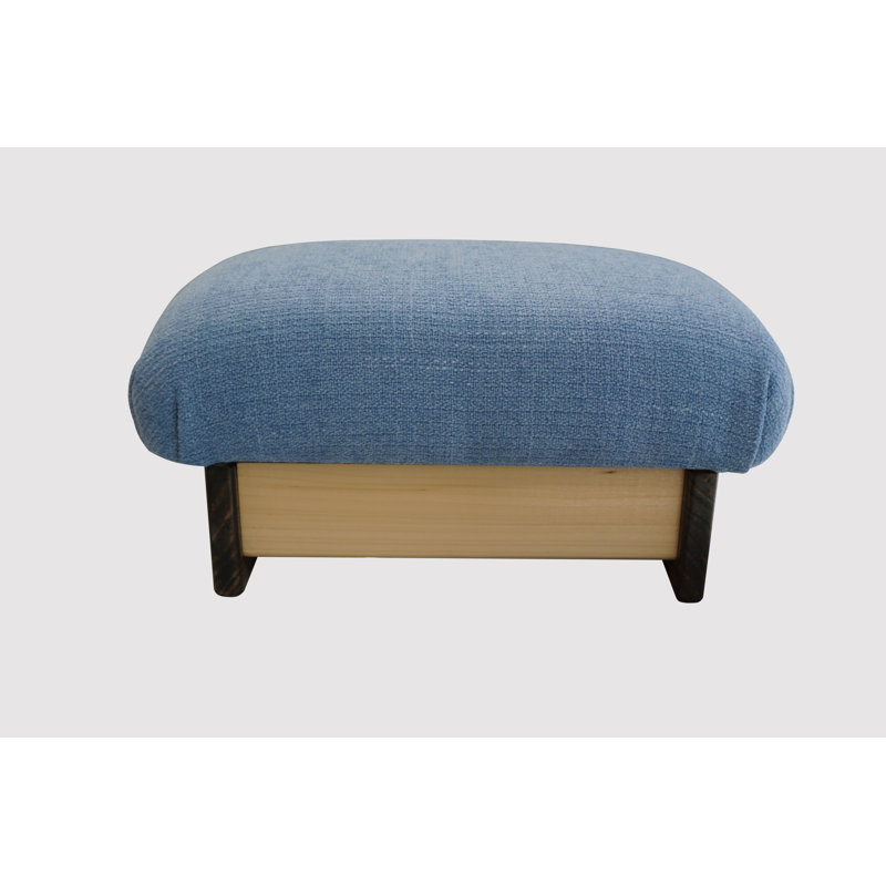 Loon Peak® Padded Foot Stool, 7" Tall, Himalayan Blue Fabric, Chic ...