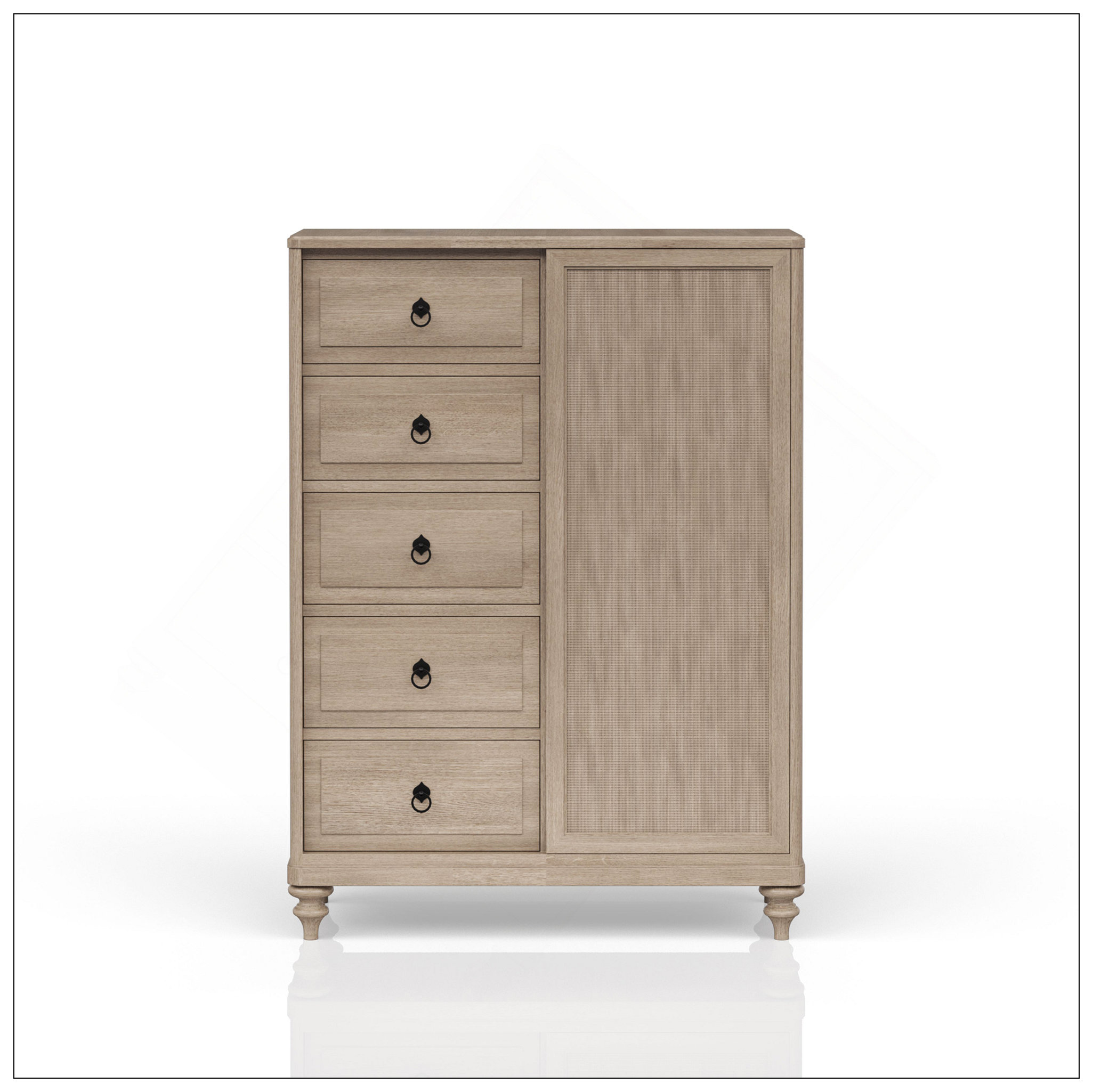 Rosecliff Heights 5 Drawer Door Chest Sand Finish | Wayfair