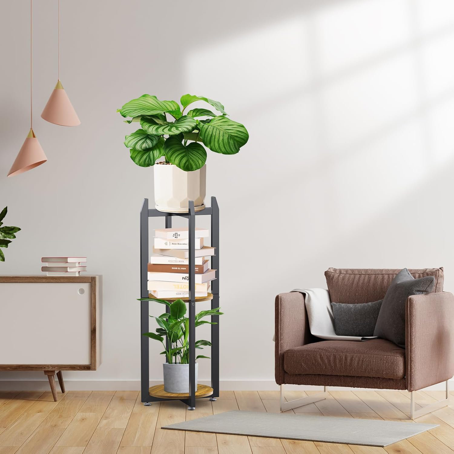 17 Stories 3 Tier Corner Stand With Metal Frame For Kitchen, Living ...