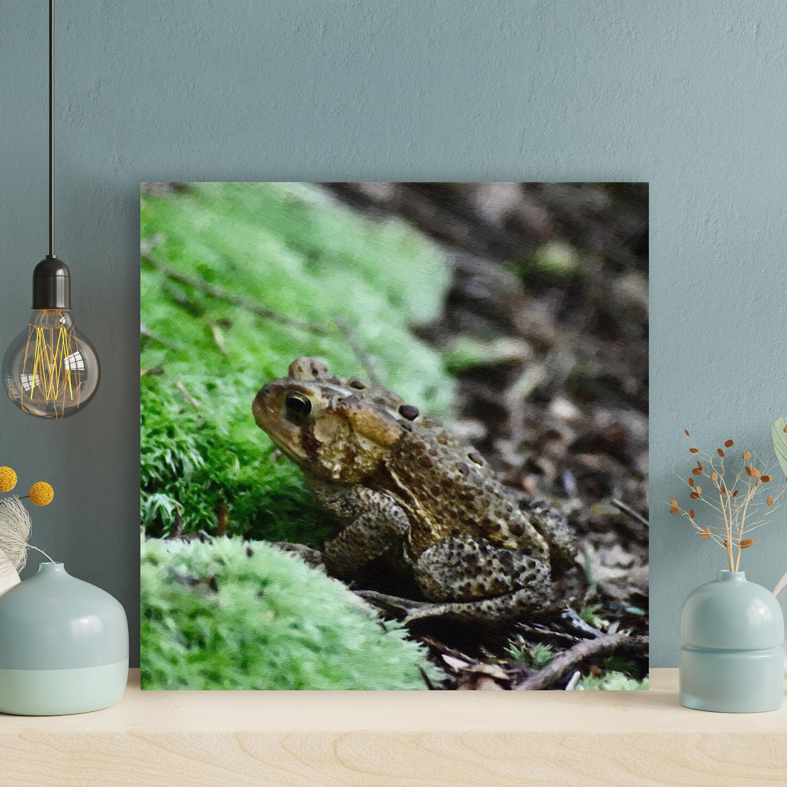Ebern Designs A Tough Toad On The Shore - 1 Piece Square Graphic Art ...