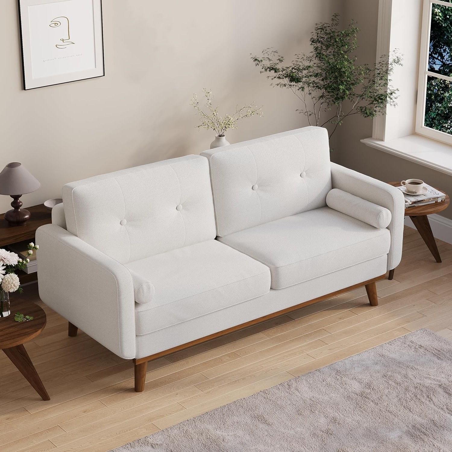 George Oliver Mid Century Modern Couch Sofa Loveseat, Comfy Love Seat ...