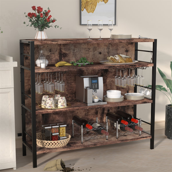 17 Stories Industrial Style Home Bar Counter Unit | Wayfair