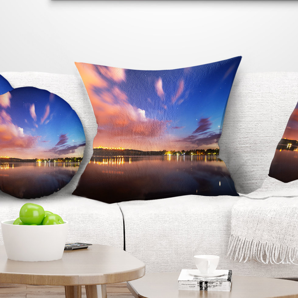 Design Art Delighted Reflection in River - Landscape Printed Pillow ...