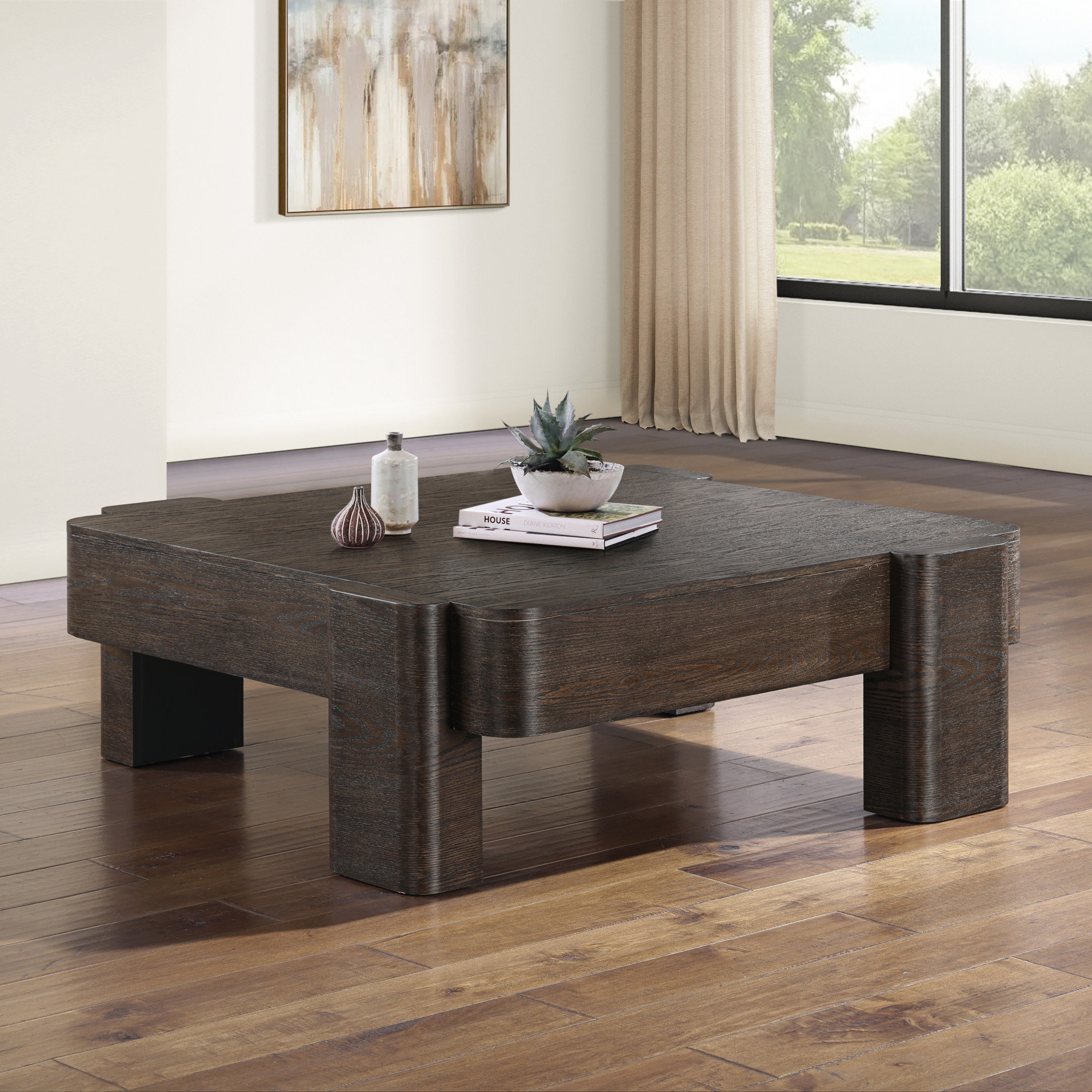 Millwood Pines Salina Square Wood Coffee Table - Wayfair Canada
