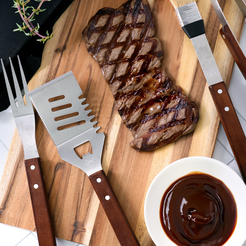 Gibson Home Barbecue Basics 5 Piece Stainless Steel BBQ Tool Set with ...