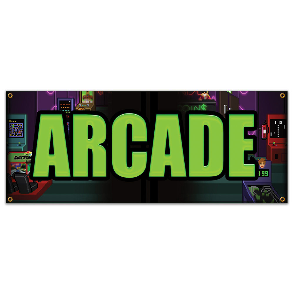 SignMission ARCADE BANNER SIGN Video Pinball Bowling Games Shooting ...