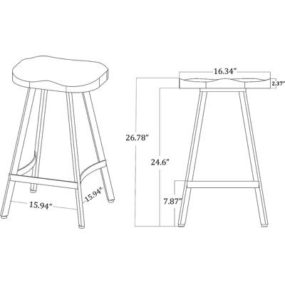 17 Stories 24.6'' Counter Stool | Wayfair