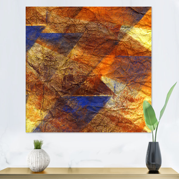 Wrought Studio " Abstract Triangle & Cubism Element III " Painting ...